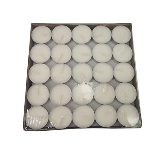 Amari 12g Tea Lights - 100 Pack Tea Light Unscented Candle - Lasts for 3-5 Hours (White)