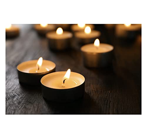 Amari 12g Tea Lights - 100 Pack Tea Light Unscented Candle - Lasts for 3-5 Hours (White)