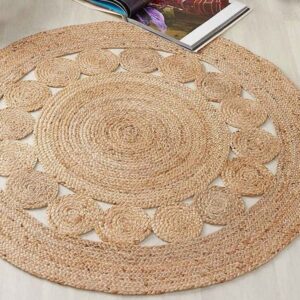 Hand Braided Round Jute Rug Area Round Rug Custom Size Round Rug Indian Handmade Home Decor Round Rug 2X2