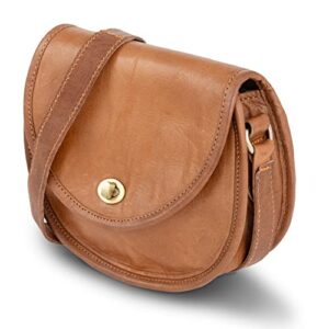 berliner bags vintage shoulder bag pavia, small leather shoulder bag, handbag for women – brown