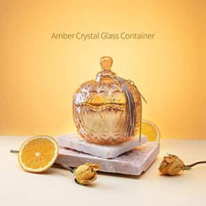 Citrus Aroma Scented Candle - Luxury Aromatherapy - Amber Crystal Glass Container - Giftable Packaging - 5.6 Oz