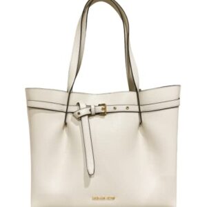 Michael Kors Emilia Triple Compartment Shoulder Tote Light Cream Leather