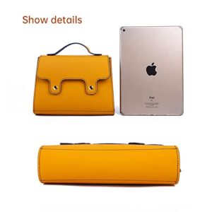 KUMarte Crossbody Bags For Women Vegan Yellow Leather Cute Phone Designer Waterproof Crossbody Bag Adjustable Shoulder Straps Handbag Purse Bag Girl Messenger Satchel Bag