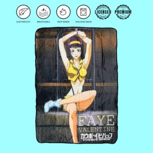 Cowboy Bebop Faye Valentine Cuffed Fleece Throw Soft Lightweight Blanket 45x60 Inches, Multicolored (BOCFB-BOP-FYCUF)