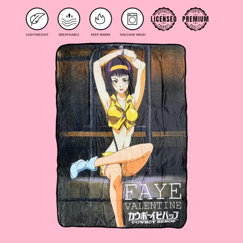 Cowboy Bebop Faye Valentine Cuffed Fleece Throw Soft Lightweight Blanket 45x60 Inches, Multicolored (BOCFB-BOP-FYCUF)