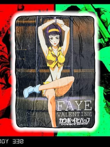 Cowboy Bebop Faye Valentine Cuffed Fleece Throw Soft Lightweight Blanket 45x60 Inches, Multicolored (BOCFB-BOP-FYCUF)