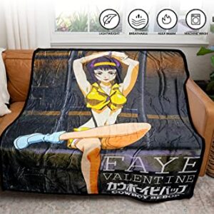 Cowboy Bebop Faye Valentine Cuffed Fleece Throw Soft Lightweight Blanket 45x60 Inches, Multicolored (BOCFB-BOP-FYCUF)