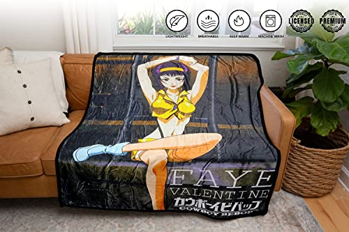 Cowboy Bebop Faye Valentine Cuffed Fleece Throw Soft Lightweight Blanket 45x60 Inches, Multicolored (BOCFB-BOP-FYCUF)