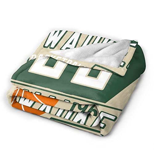 Custom Throw Blankets for Bed Personalized Basketball City Fans Gift Winter Summer Fleece Blanket Name and Number, 30"x40", 50"x60"