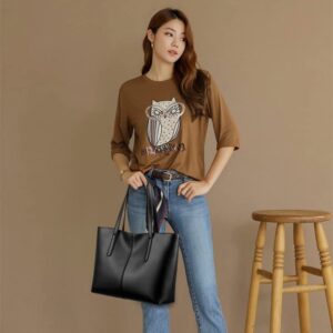 Women Shoulder Handbag Purses, Leather Tote Bag, Large Capacity Top-Handle Satchels, for Daily Work Shopping Dating