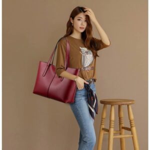 Women Shoulder Handbag Purses, Leather Tote Bag, Large Capacity Top-Handle Satchels, for Daily Work Shopping Dating