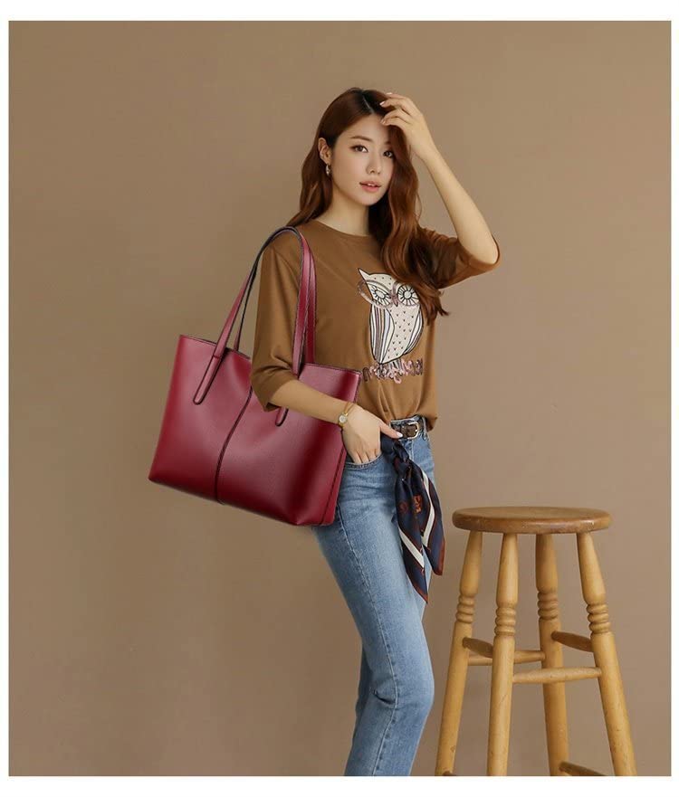 Women Shoulder Handbag Purses, Leather Tote Bag, Large Capacity Top-Handle Satchels, for Daily Work Shopping Dating