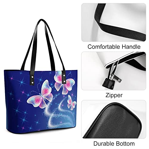 Womens Handbag Butterfly Leather Tote Bag Top Handle Satchel Bags For Lady