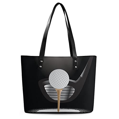 Womens Handbag Golf Ball Leather Tote Bag Top Handle Satchel Bags For Lady