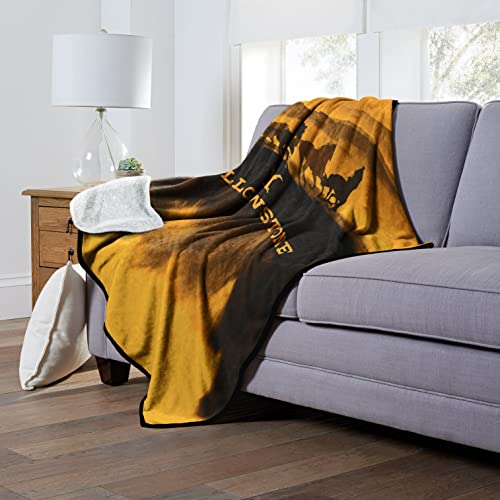 Northwest Yellowstone Oversized Silk Touch Sherpa Throw Blanket, 60" x 80", Wild Horses