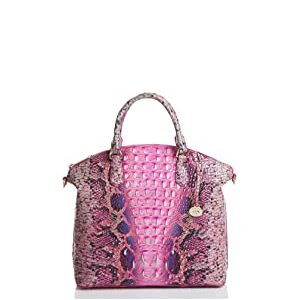 BRAHMIN Pink Cobra Ombre Melbourne Large Duxbury Satchel