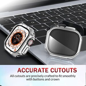 Mechanical Soft Case Compatible with Apple Watch Ultra 49mm Protector Case, Slim Watch Cover Anti-Scratch Protective Bumper for 49mm Apple iWatch Ultra 49mm Bands Strap Accessories - Silver