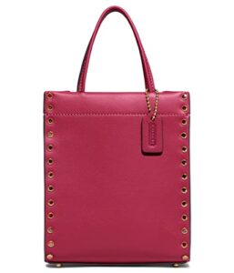 coach crystal rivets mini cashin tote hyacinth one size