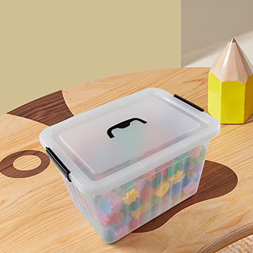 Leendines 20 L Clear Storage Boxes with Lids, Plastic Lidded Box Bins Set of 4