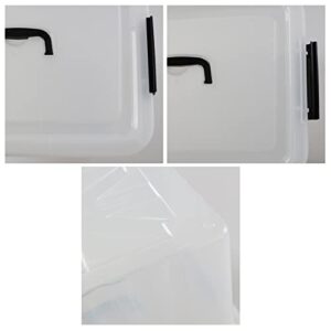 Leendines 20 L Clear Storage Boxes with Lids, Plastic Lidded Box Bins Set of 4