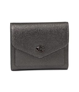 coach metallic wyn small wallet gunmetal one size