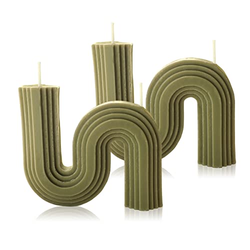 Aesthetic Green Twisted Candles Cool S Shaped Candles Scented Home Decorative Candles for Home Office Trendy Room Bookshelf Shelf Minimalist Decor Candles