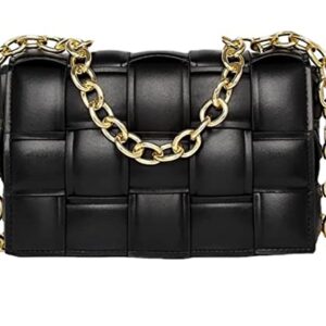 Black Cute Handbag Big Purse,Lady Shoulder Bags, Tote Bag with Fashion Rivet Chain,with Magnetic Buckle Closure