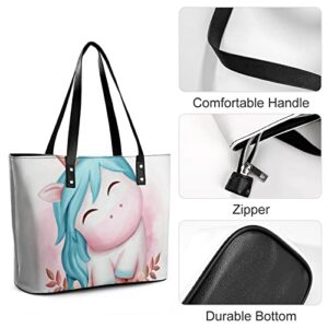 Womens Handbag Unicorn Leather Tote Bag Top Handle Satchel Bags For Lady