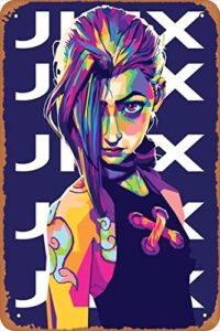 jinx arcane pop art poster poster vintage retro metal sign 8×12 inch man cave home wall decor