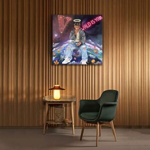 Rapper Album Cover Poster and Wall Art Picture Print Modern Family Bedroom Decor Poster American Male Hip-hop Singer Canvas Poster Wovvsu (16×16 inch,Canvas roll)