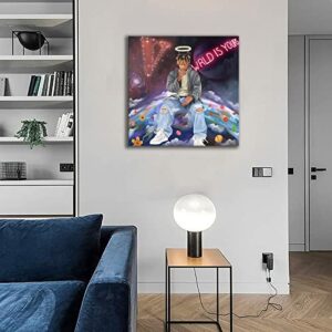 Rapper Album Cover Poster and Wall Art Picture Print Modern Family Bedroom Decor Poster American Male Hip-hop Singer Canvas Poster Wovvsu (16×16 inch,Canvas roll)