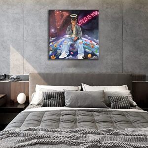 Rapper Album Cover Poster and Wall Art Picture Print Modern Family Bedroom Decor Poster American Male Hip-hop Singer Canvas Poster Wovvsu (16×16 inch,Canvas roll)