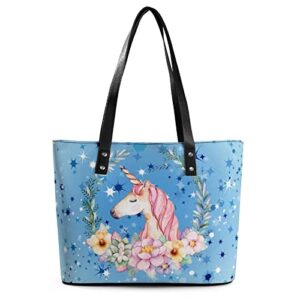 womens handbag unicorn leather tote bag top handle satchel bags for lady