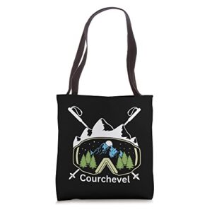 courchevel france ski resort souvenir for skiers tote bag