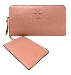 tory burch thea women’s continental wallet (pink moon)