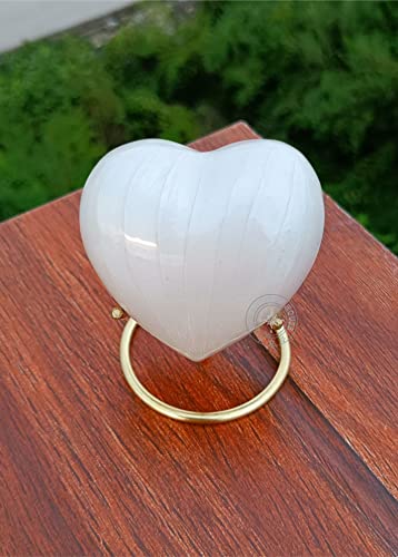 White Cremation Urn for Ashes Keepsake Heart Urn with Black Box and Brass Stand Mini urn for Your Loved one Adult & Funeral Burial for Adults and Infants