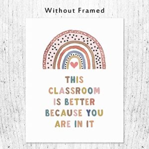 This Classroom Is Better Because You Are In It, Boho Classroom Decor, Classroom Poster, Playroom Decor, Acceptance Sign, Teacher Sign, Back to School, Unframed (8X10 INCH)