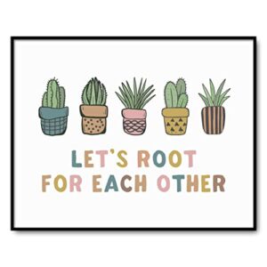 let’s root for each other, kids bedroom wall art decor, children’s inspiration quote, plant decor, playroom decor, be kind, child art, boho classroom decor, unframed (8x10 inch)