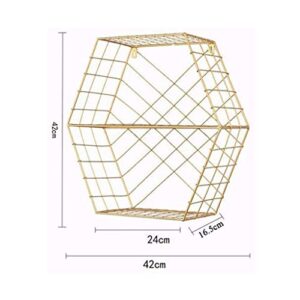 QUUL Creative Ledges, Golden Hexagon Wall Storage Display Decoration Rack Living Room Rack