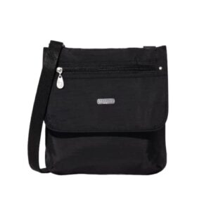 baggallini flap 2 it large crossbody bag (black)