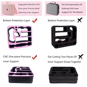 Portable Hard Shell Nintendo Switch Case Compatible with Nintendo Switch/Switch OLED Model, Deluxe Travel Storage Protective Carrying Case Bag for Switch Console Pro Controller Accessories-Pink