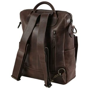 STS Ranchwear Women's Basic Bliss Chocolate Durable Brown Backpack with Adjustable Leather and Aztec Nylon Straps