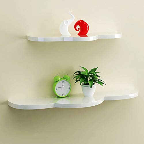 PIBM Stylish Simplicity Shelf Wall Mounted Floating Rack Wooden Background Wall Living Room,Length 50Cm / 70Cm,4 Colors, White