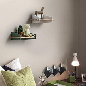 PIBM Stylish Simplicity Shelf Wall Mounted Floating Rack Shelves Iron Art Solid Wood Bookshelf Potted Plant Storage Rectangle Save Space,6 Colors,3 Sizes, White , 29.5x15x10cm