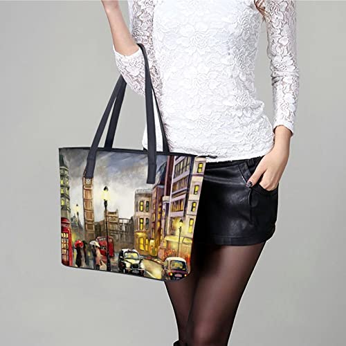 Womens Handbag City Street Leather Tote Bag Top Handle Satchel Bags For Lady