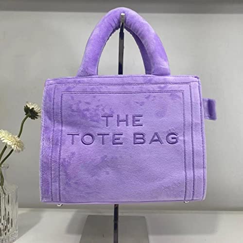 The Tote Bag for Women, Plush Work Travel Handbag with Shoulder Strap Top-Handle Shoulder Crossbody Bags for Daily, Office (purple)