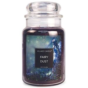 Village Candle Fairy Dust Large Glass Apothecary Jar Scented Candle, 21.25 oz, Purple & Unicorn Dreams Large Glass Apothecary Jar Scented Candle, 21.25 oz, Pink