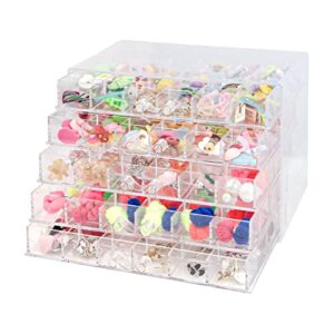 Zuiaso Acrylic Jewelry Box with 5 Drawers, 120 Compartments Transparent Storage Box, Transparent Display Stand for Earrings, Necklaces, Rings and Bracelets