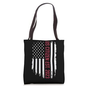 us citizen 2023 proud immigrant citizenship american flag tote bag