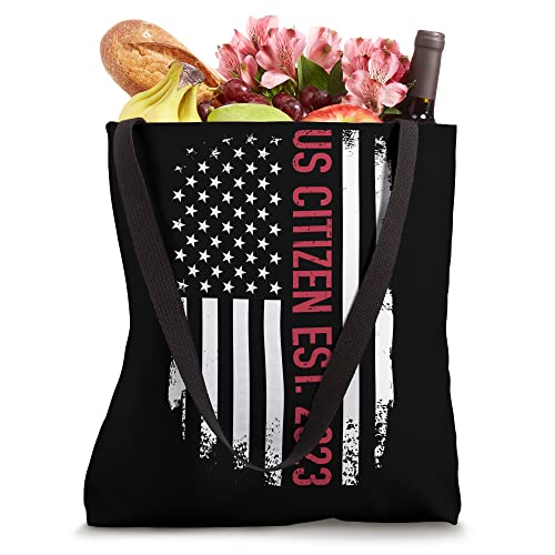 US Citizen 2023 proud immigrant citizenship american flag Tote Bag